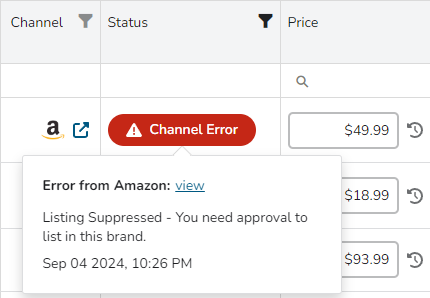 Enhanced Listing Status Icons and New Amazon Statuses