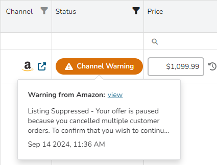 Enhanced Listing Status Icons and New Amazon Statuses