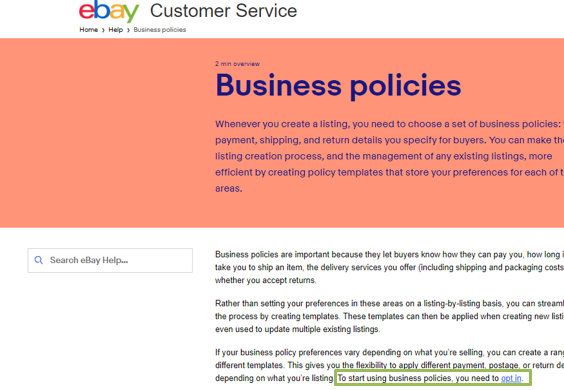 ebay's new Business Policies - How to assign the policies within ...