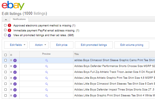 How to check for item level errors on eBay directly